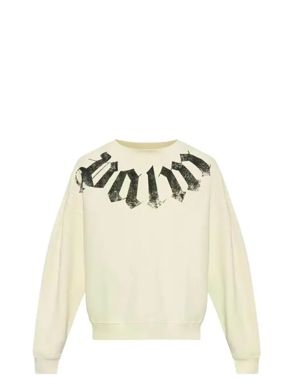 Palm Angels Logo-print Cotton Sweatshirt - Yellow