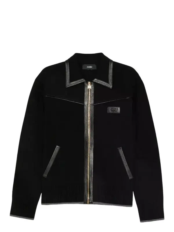 Amiri Leather-trimmed Zip-up Jacket - Black