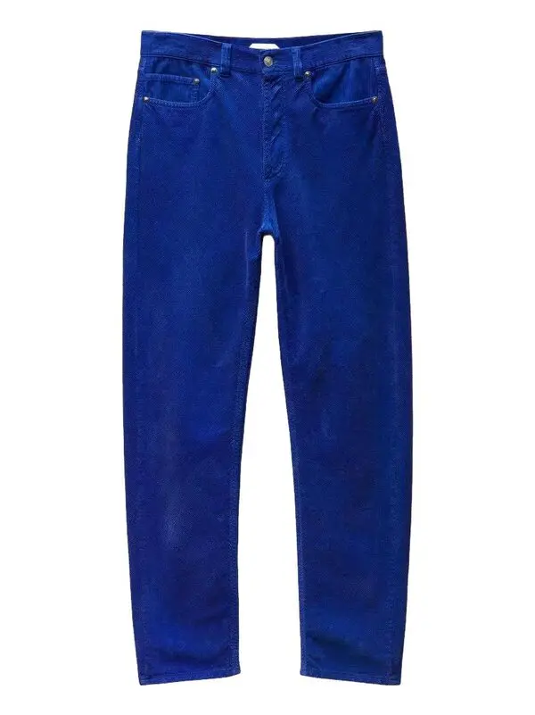 Versace Straight Corduroy Velvet Pants - Blue