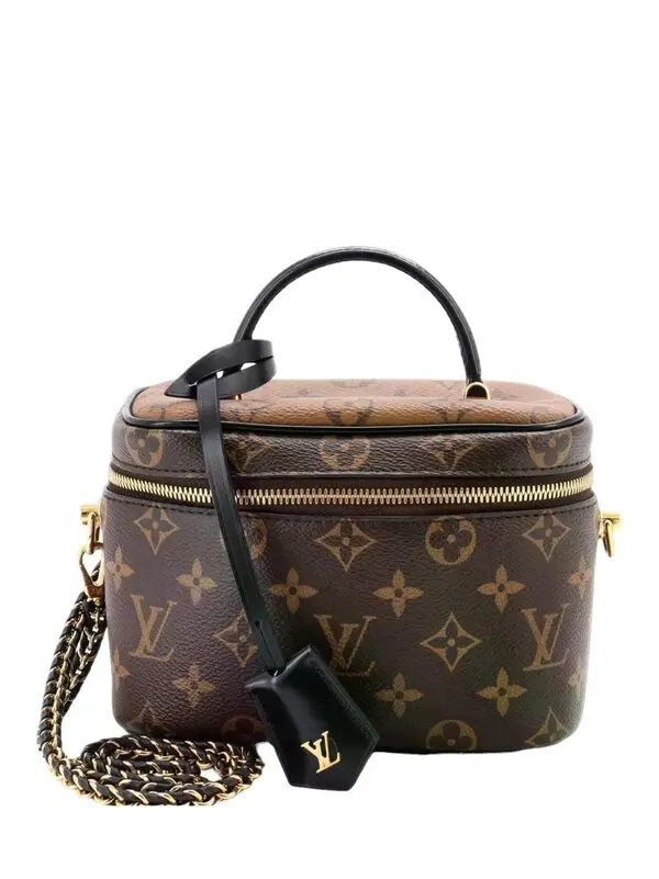 LOUIS VUITTON Vanity Handbag Reverse Monogram Canvas Pm Satchel - Brown
