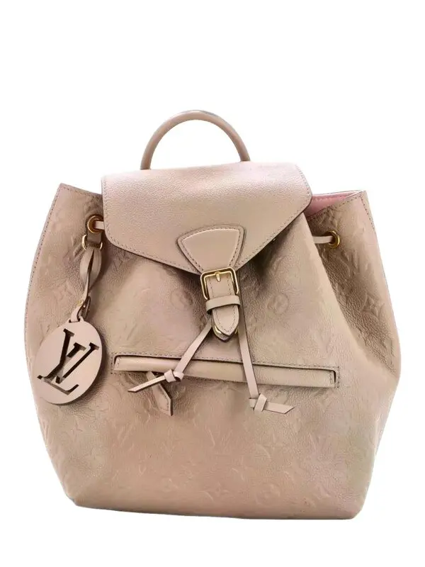 LOUIS VUITTON Montsouris Nm Monogram Empreinte Leather Pm Backpack - Neutrals