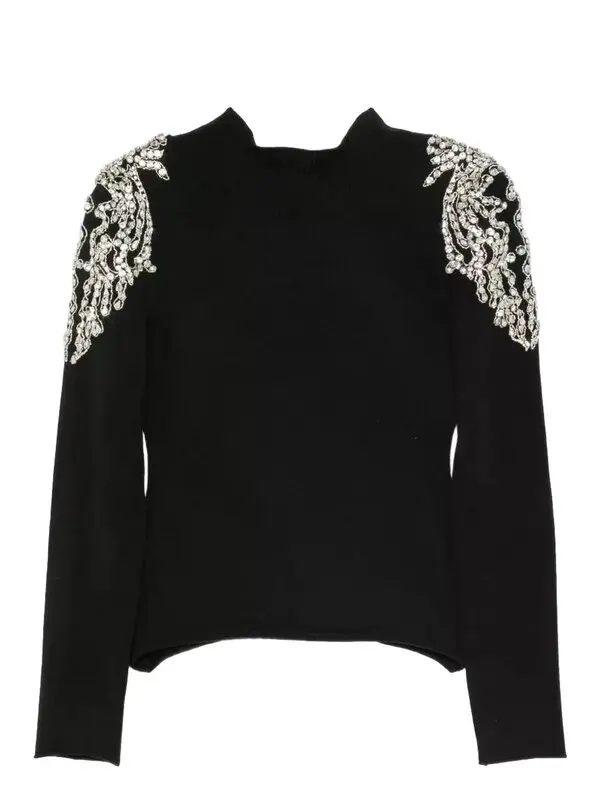 CIRCUS HOTEL Crystal-embellished Cut-out Sweater - Black