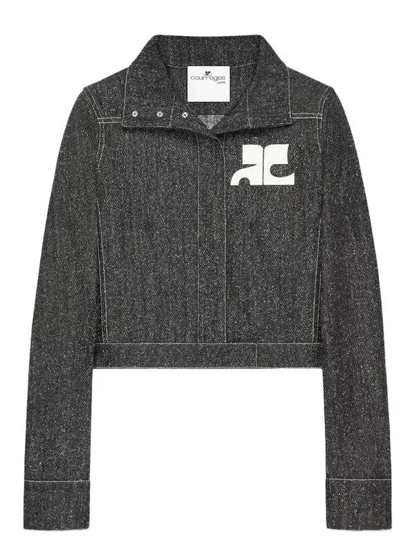 COURREGES Logo-patch Denim Jacket - Black