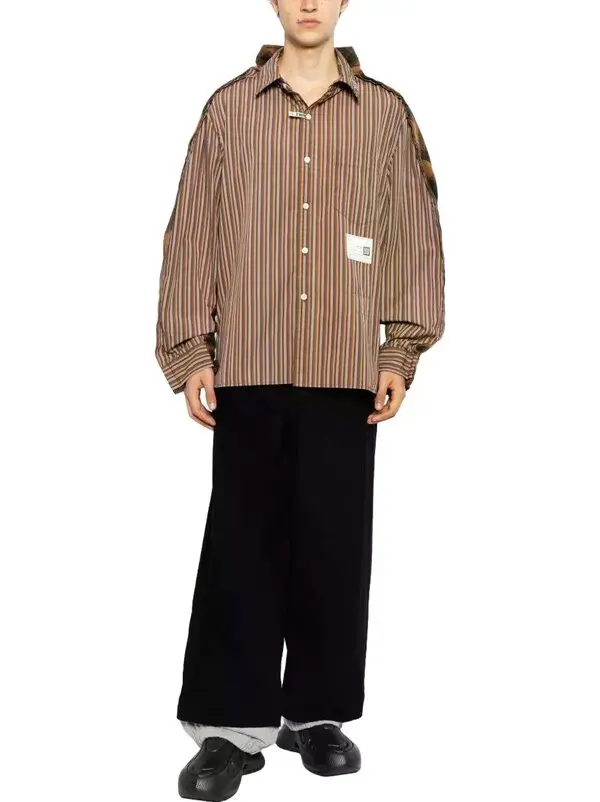 Mihara Yasuhiro Front Back Docking Shirt - Brown
