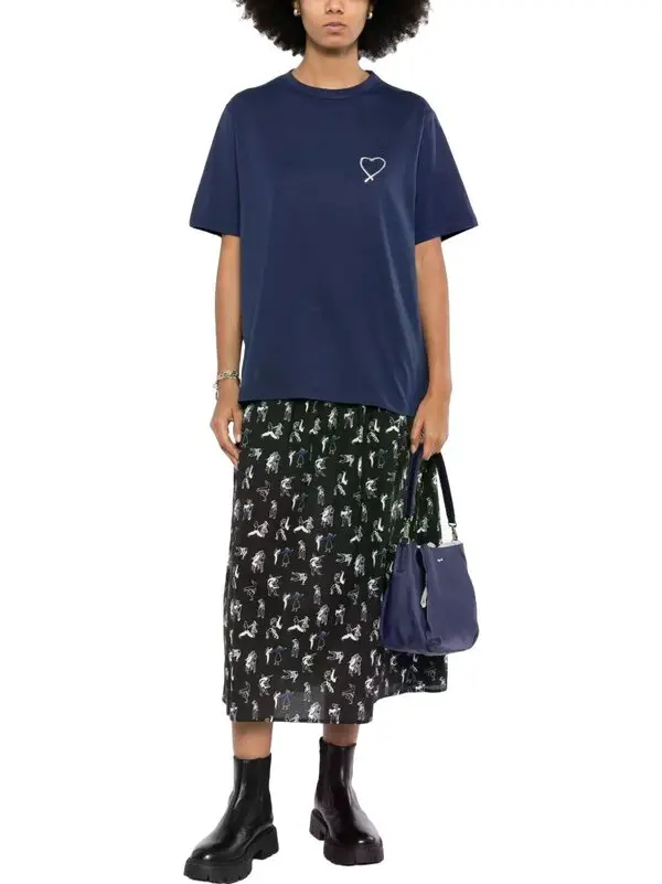 AGNES B. Heart Motif T-shirt - Blue