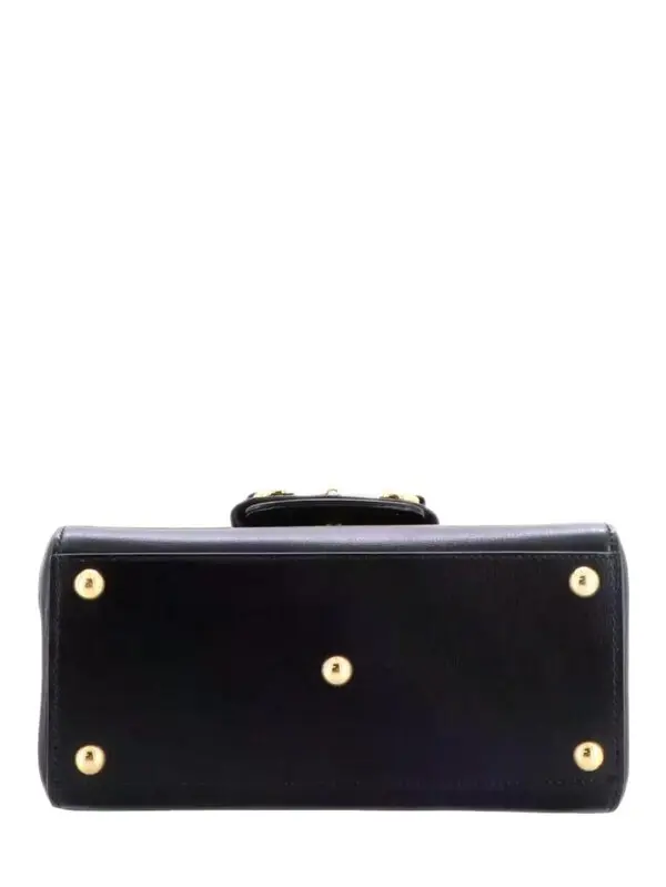 Gucci Horsebit 1955 Top Handle Flap Bag Leather Mini Shoulder Bag - Black