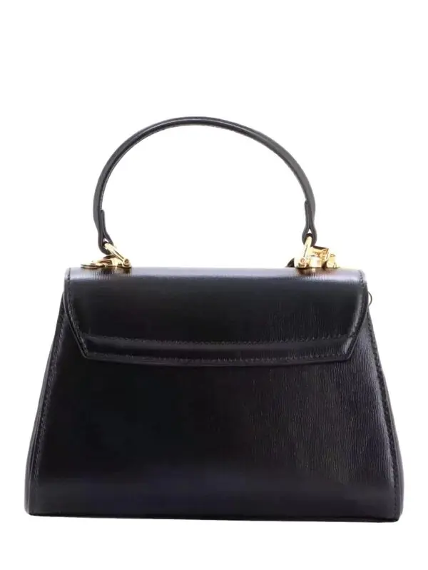 Gucci Horsebit 1955 Top Handle Flap Bag Leather Mini Shoulder Bag - Black