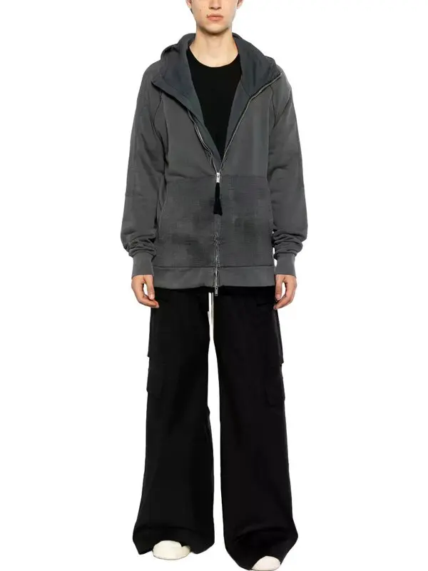 THOM KROM Panelled Zip-fastening Hoodie - Grey