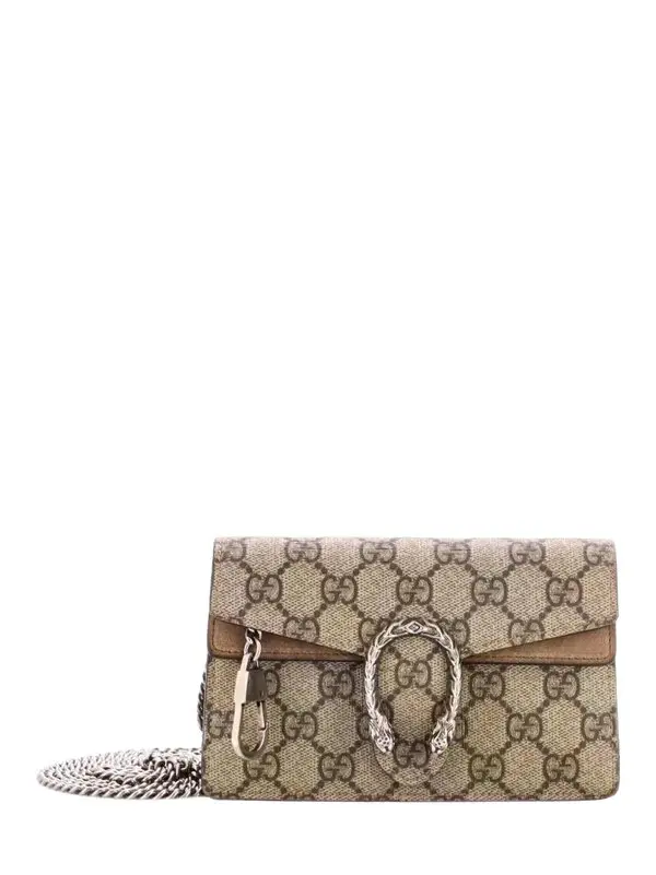 Gucci Dionysus Bag Gg Coated Canvas Super Mini Crossbody Bag - Brown