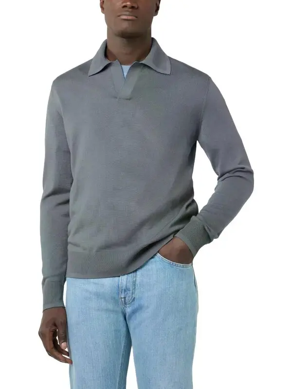 TOD'S Polo Shirt In Merino-wool - Grey