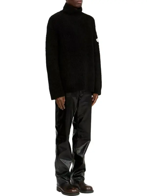 MAISON MARGIELA Textured-knit Turtleneck Sweater - Black