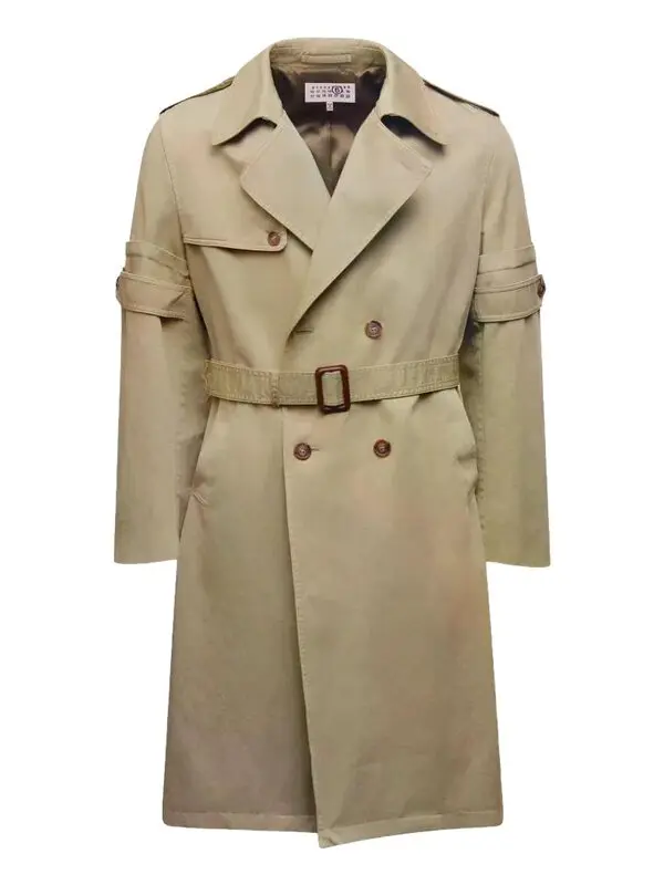 MAISON MARGIELA Double-breasted Overdyed Trench Coat - Neutrals