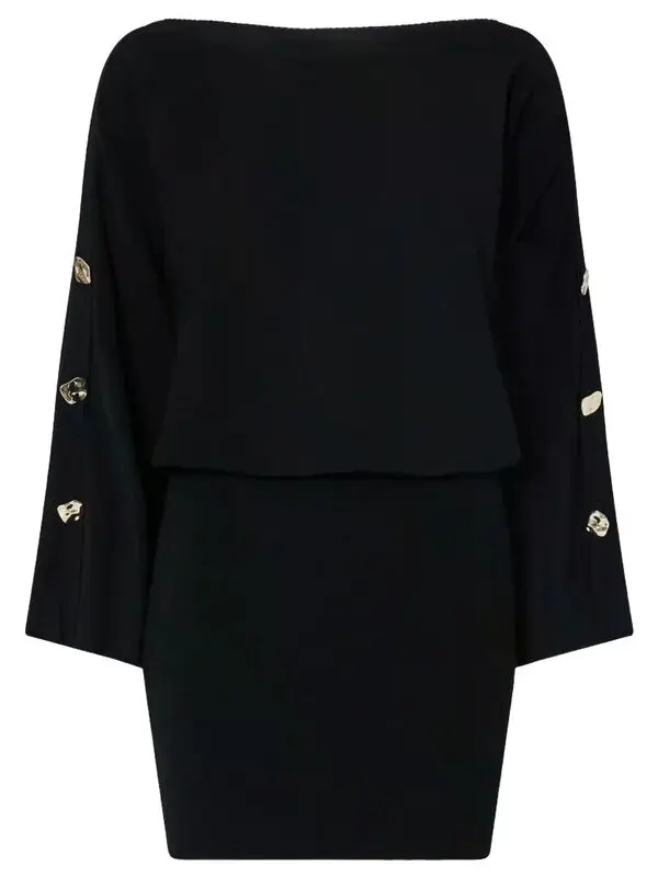 Liu Jo Short Dress With Jewel Buttons - Black
