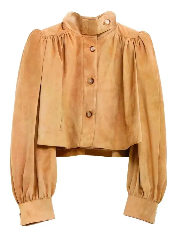 Chloé Gathered Puff-sleeve Jacket - Neutrals