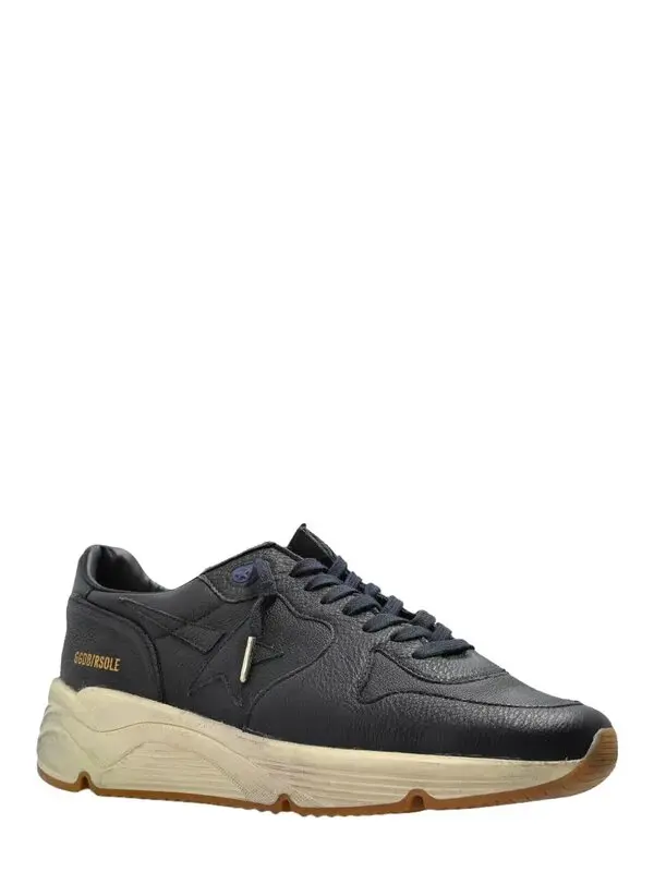 GOLDEN GOOSE Running Sole Leather Sneakers - Black