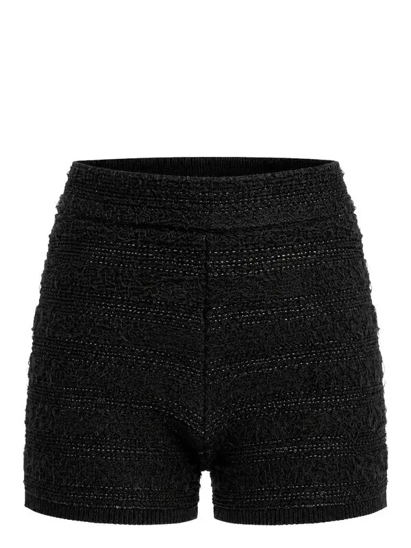Guess Clara Bouclé-knit Shorts - Black