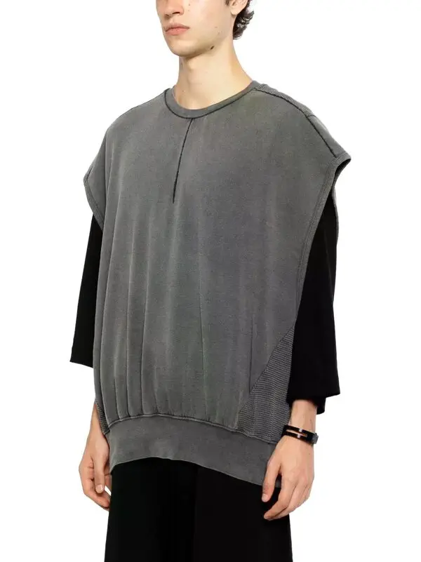 THOM KROM Distressed-effect Sleeveless Sweatshirt - Grey