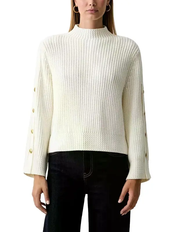 TWINSET Button-detail Ribbed-knit Sweater - Neutrals