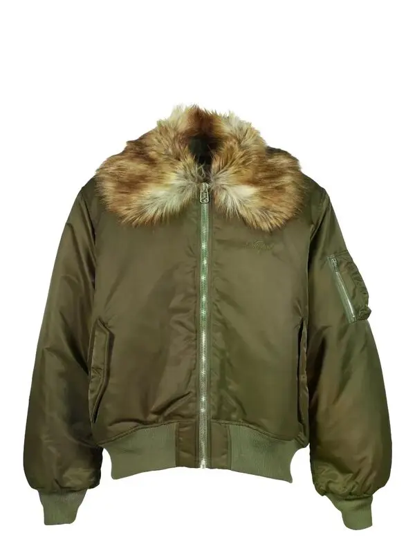 KAMIYA Faux-fur Collar Flight Jacket - Green