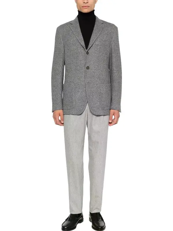 Eleventy Single-breasted Notched-lapel Blazer - Grey
