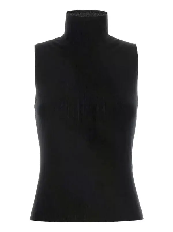 Extreme Cashmere N°502 Sleeveless High Neck Top - Black