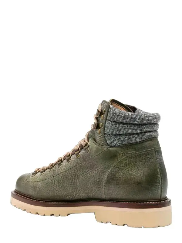 Brunello Cucinelli Lace-up Panelled Boots - Green