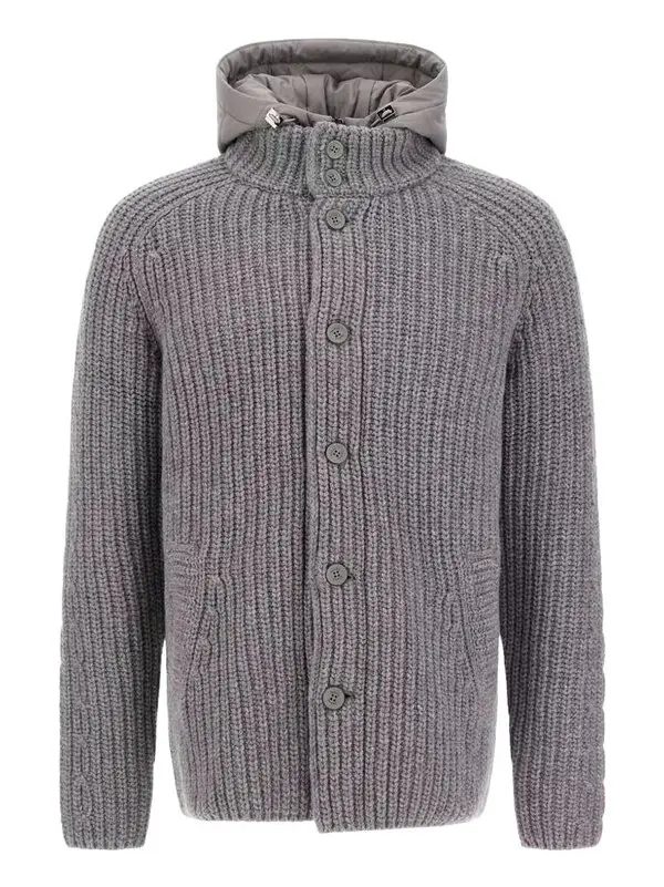 Herno Hooded Cardigan - Grey