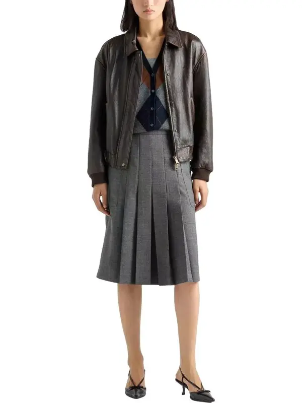 Prada Argyle Cashmere Cardigan - Blue