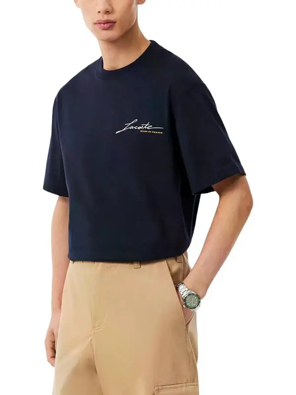 Lacoste Logo-print Crew-neck T-shirt - Blue