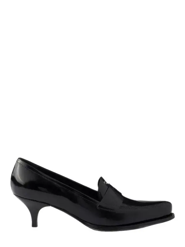 Prada Brushed Leather Loafers - Black
