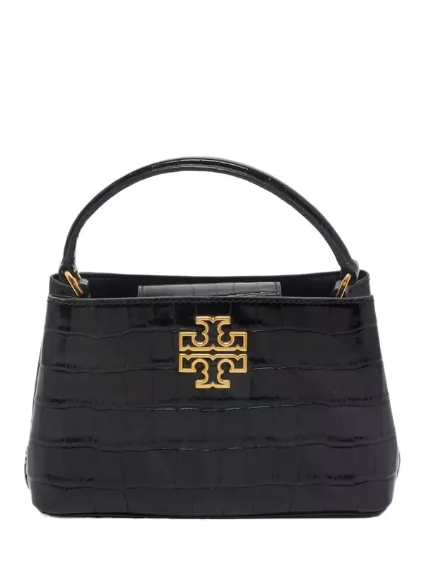 Tory Burch Britten Croc-embossed Top Tote Bag - Black