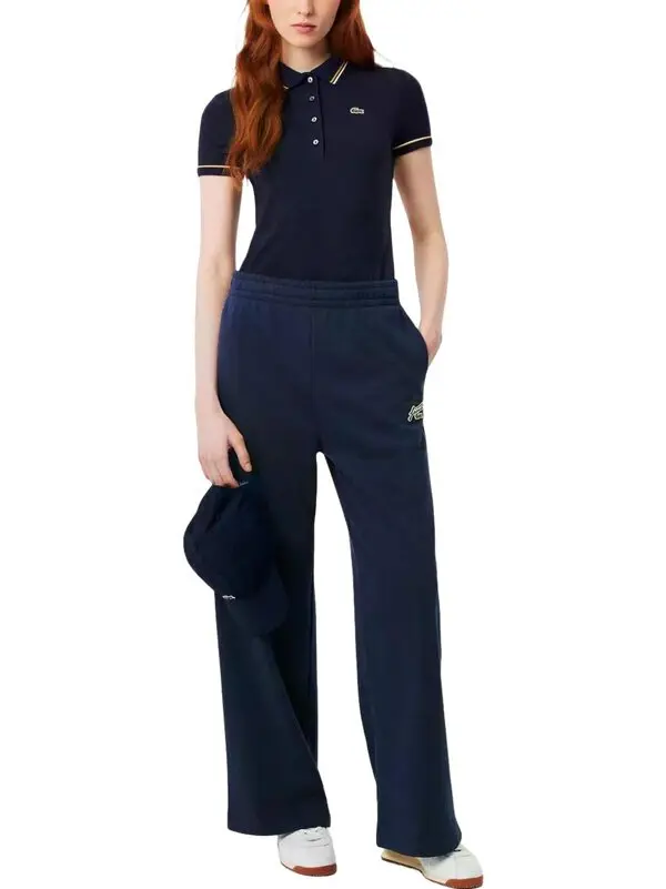 Lacoste Logo-embroidered Wide-leg Track Pants - Blue