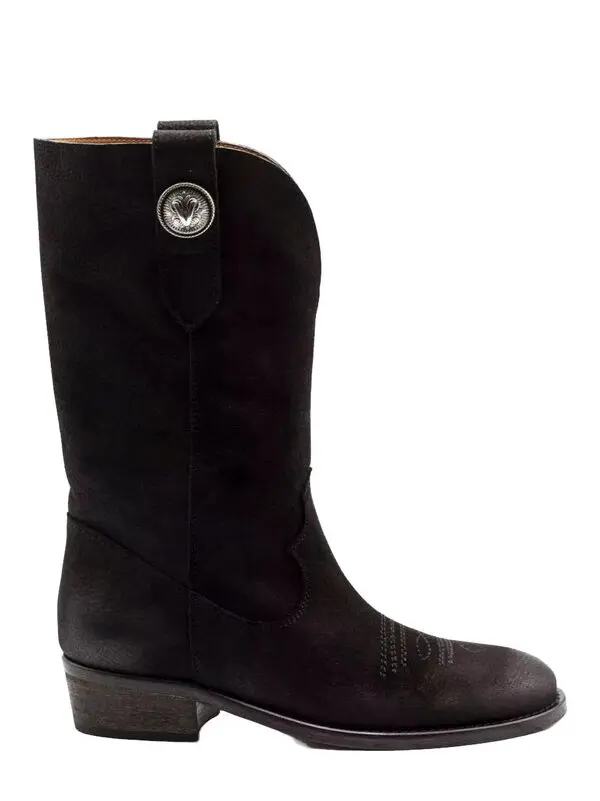 VIA ROMA 15 Applique Embroidery Boots - Black