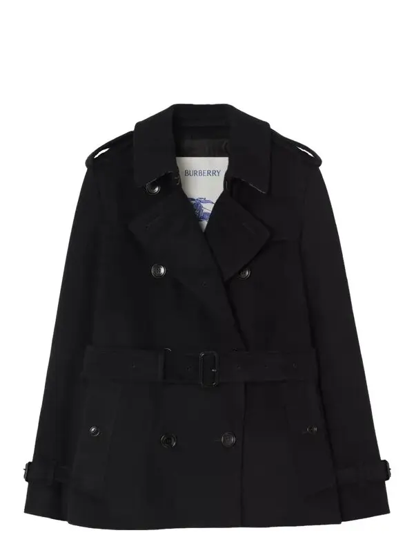 Burberry Cashmere Kensington Trench Jacket - Black