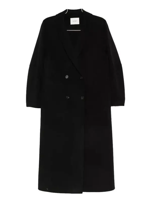 LISA YANG Shawl Lapel Double-breasted Coat - Black