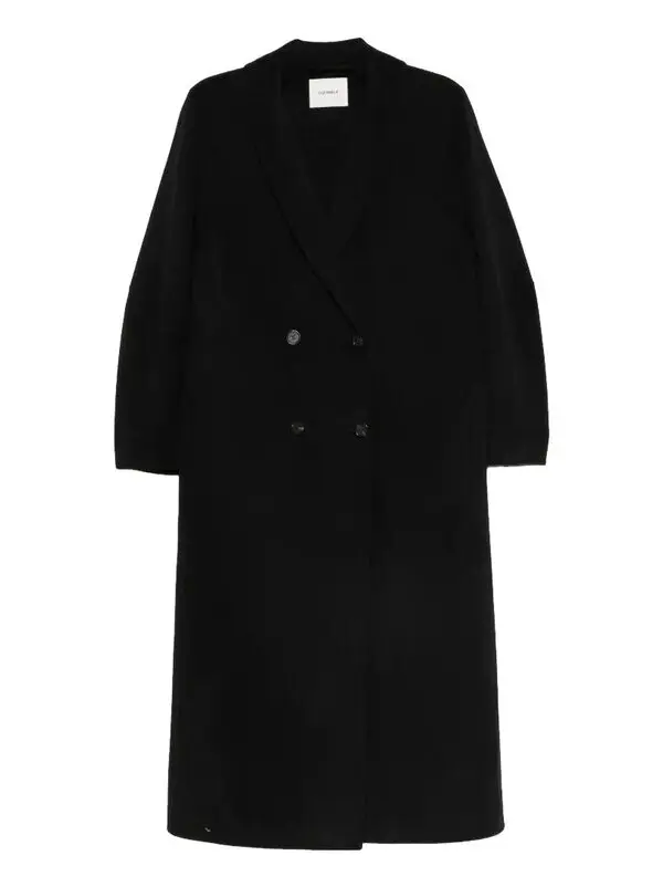 LISA YANG Shawl Lapel Double-breasted Coat - Black