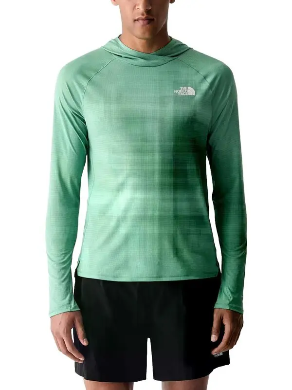 The North Face Sunriser Grid-pattern Raglan-sleeve Hoodie - Green
