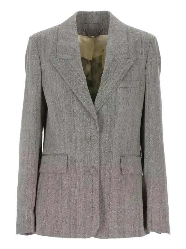 GOLDEN GOOSE Jacket In Gray Pinstripe Wool-blend - Grey