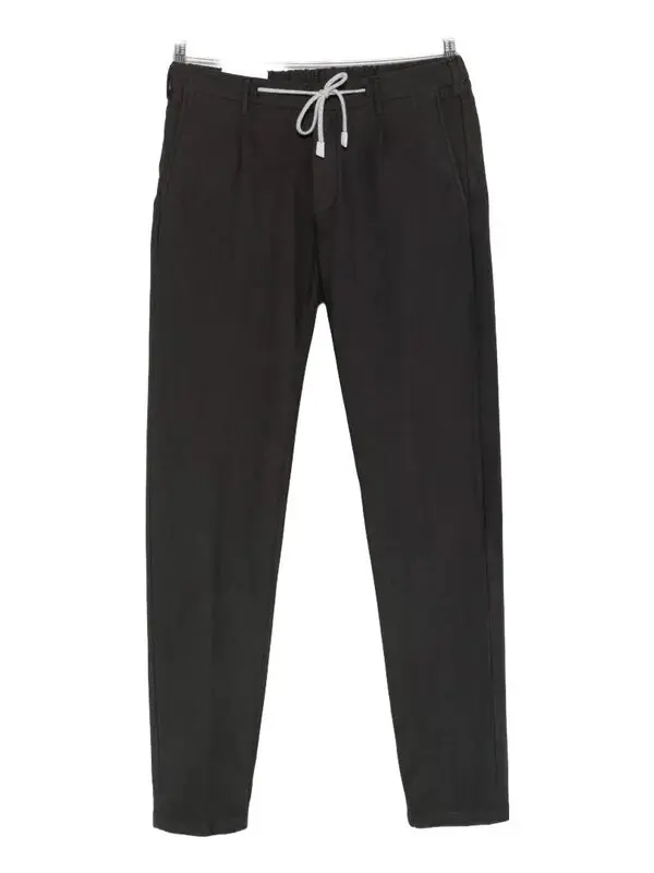 Eleventy Dark Drawstring Waist Straight-leg Trousers - Grey