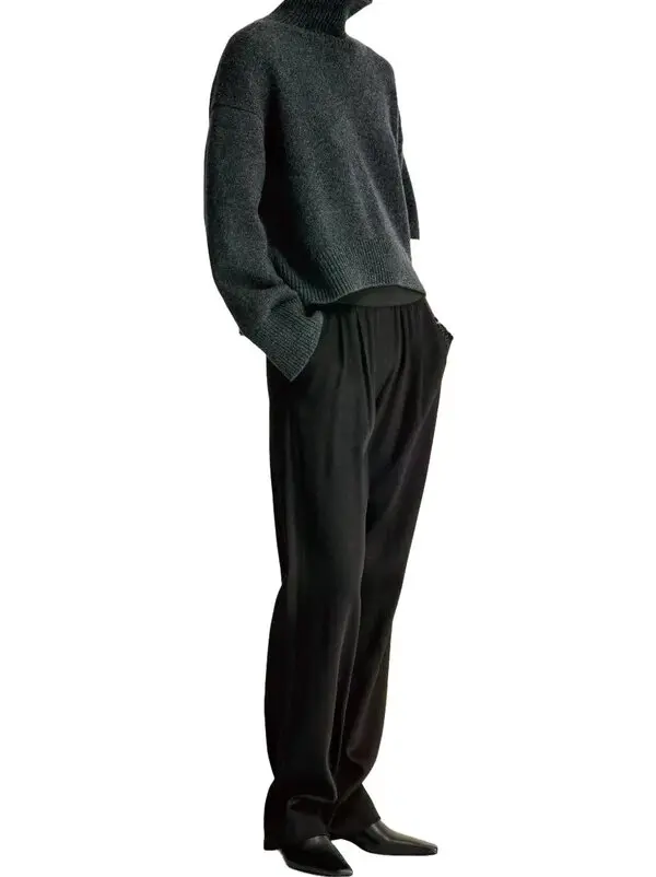 Loulou De Saison Cashmere Sweater With Stand Collar - Grey
