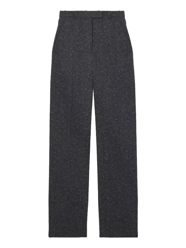 Alexander McQueen Flecked-pattern Straight-leg Trousers - Grey