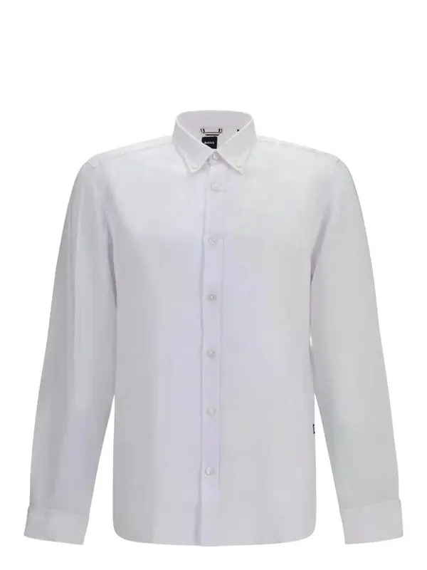 BOSS Button-down Linen Shirt - White