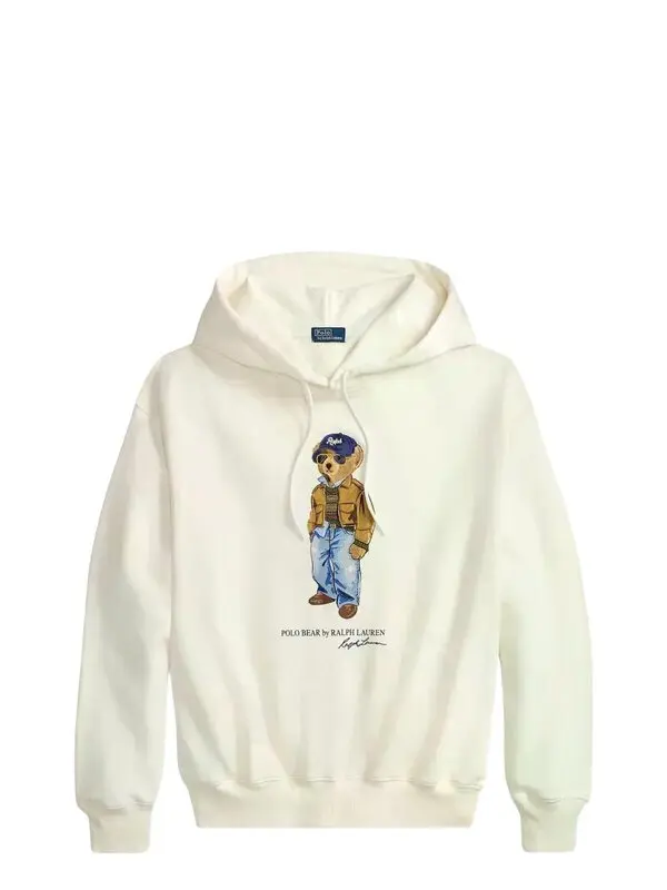 Polo Ralph Lauren Shrunken Fit Polo Bear Hoodie - White