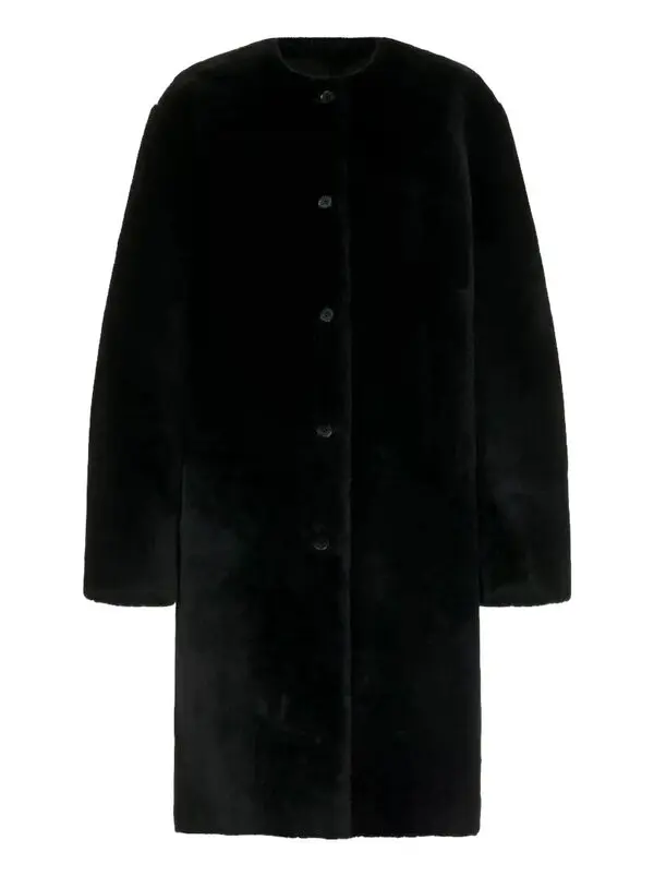Loulou De Saison Elba Shearling Coat - Black