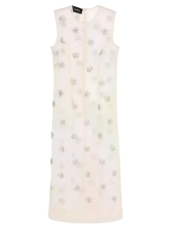 Simone Rocha Crystal Embellished Sheer Mini Dress - Pink