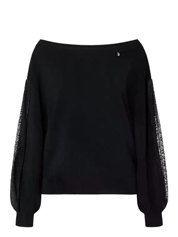 Liu Jo Sweater With Lace Inserts - Black