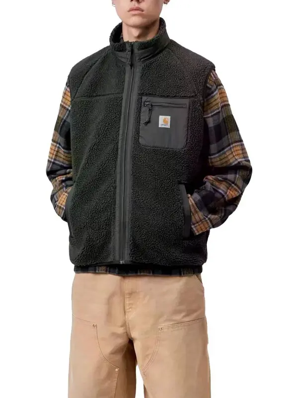 Carhartt Work In Progress Prentis Fleece-texture Zip-up Gilet - Green