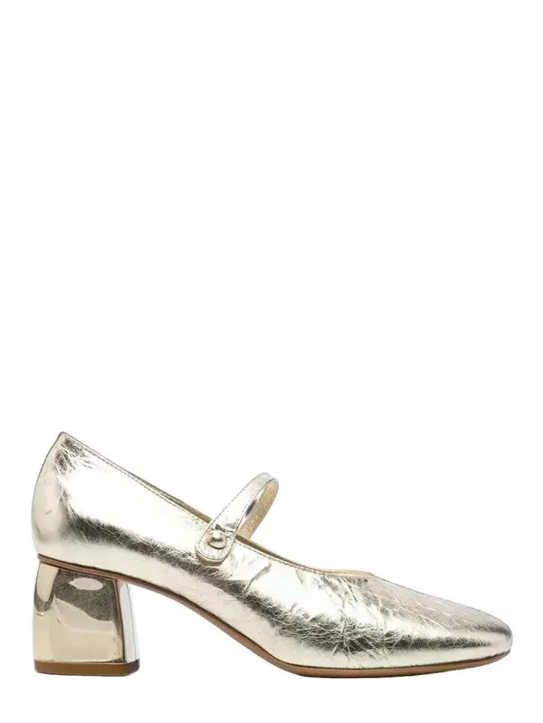 FORTE_FORTE Metallic-effect Block-heel Pumps - Gold
