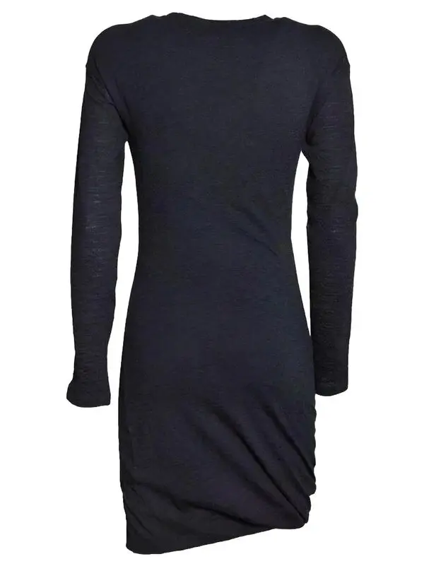 JIL SANDER Ruched Long-sleeve Mini Dress - Black