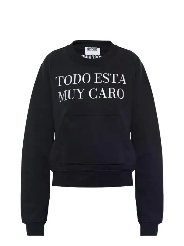 Moschino Embroidered Logo Crewneck Sweatshirt - Black